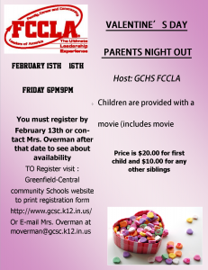 FCCLA V Day flyer – Greenfield-Central High School